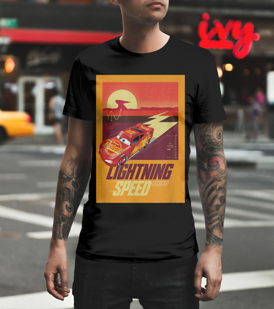 Lightning Speed Disney Pixar Cars McQueen 95 Racing Legends T-Shirt