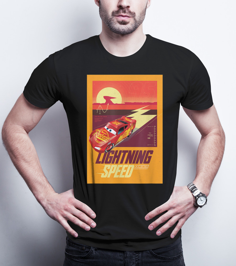Lightning Speed Disney Pixar Cars McQueen 95 Racing Legends T-Shirt