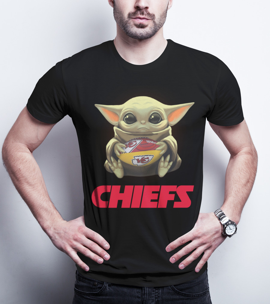 Yoda With Kansas City Chiefs Football T-Shirt