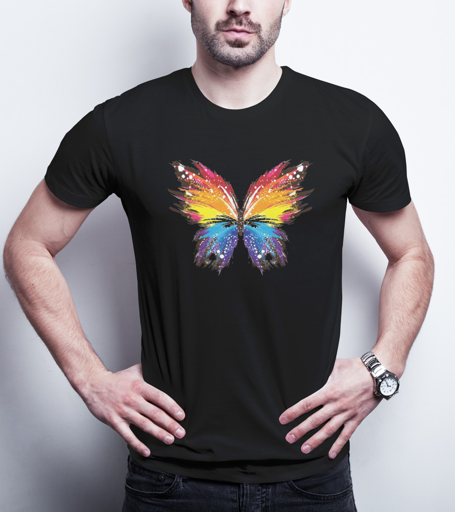 Colorful Butterfly Rainbow Splash T-Shirt