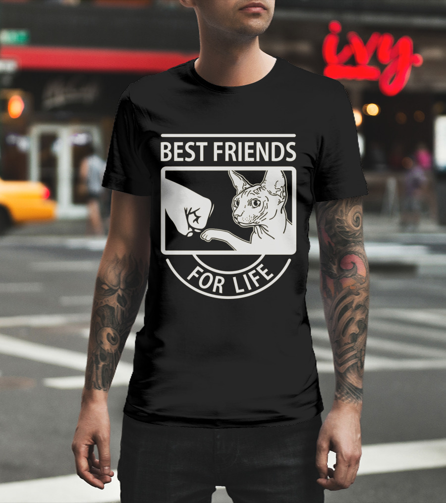 Best Friends For Life Fist Bump Cat T-Shirt