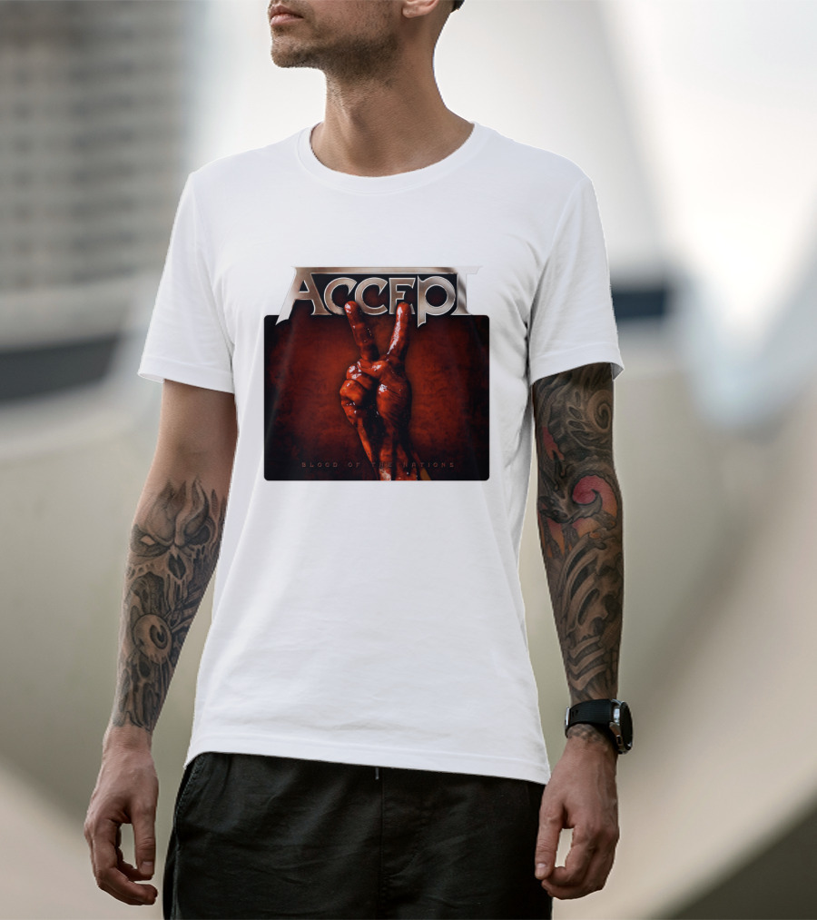 ACCEPT Blood Of The Nations Victory Hand Gesture T-Shirt