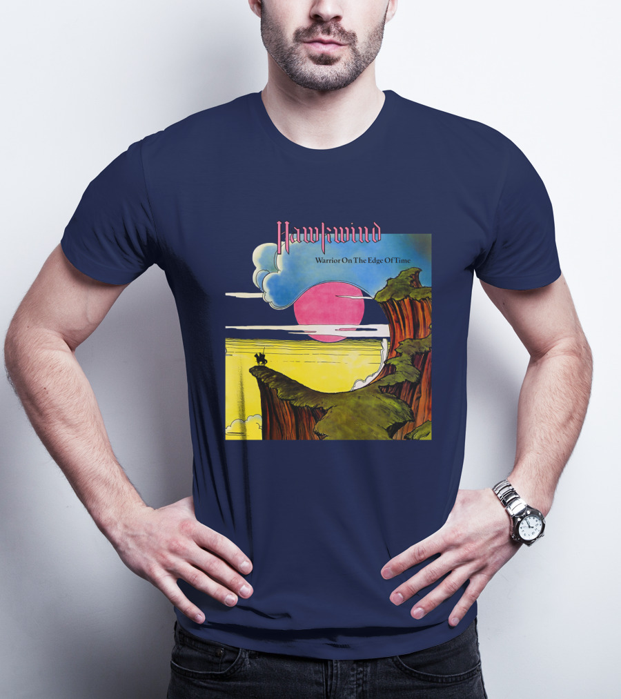 Hawkwind Warrior On The Edge Of Time Cliff Sunset Scene T-Shirt