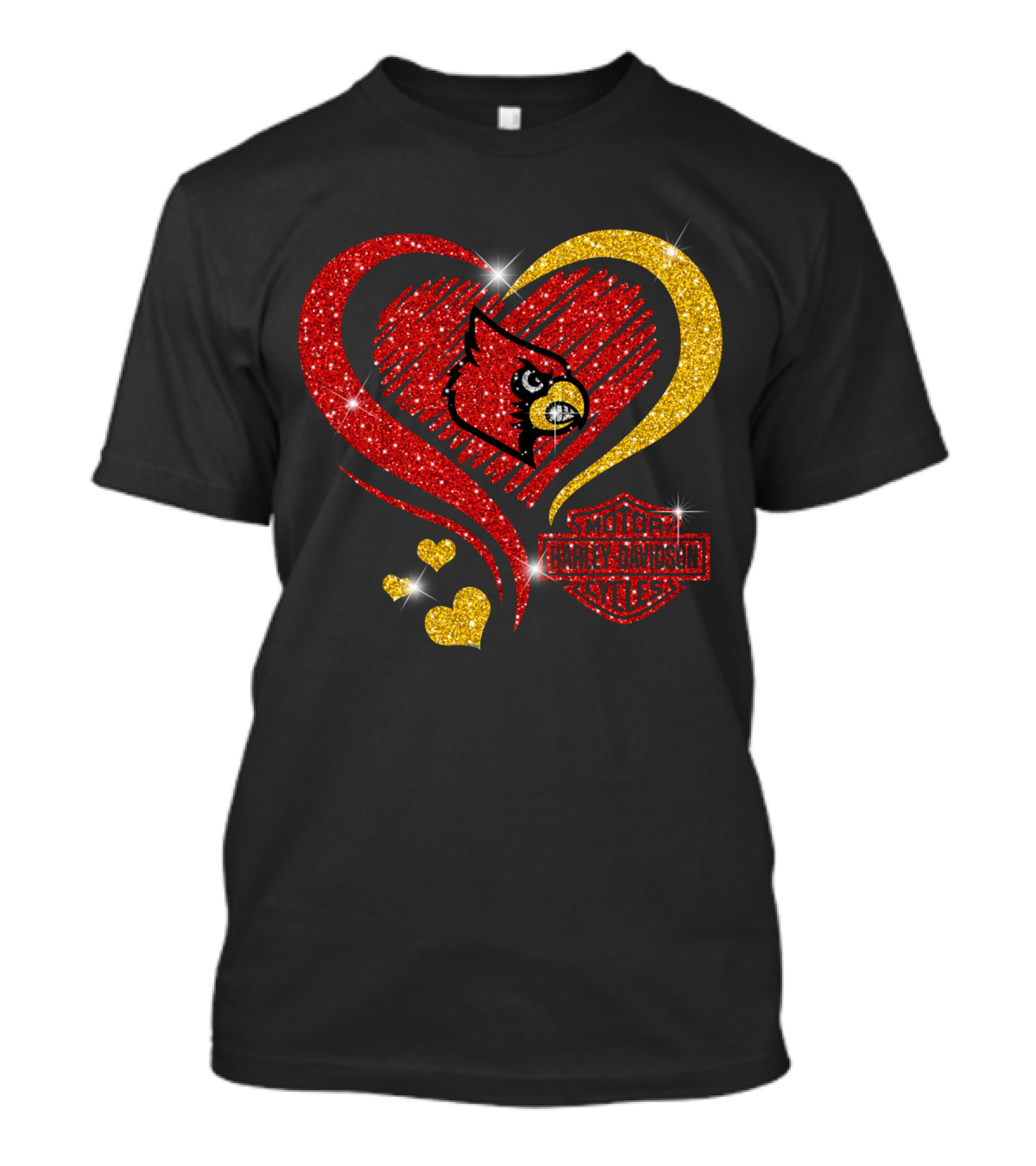 Harley Davidson Heart Louisville Cardinals T-Shirt