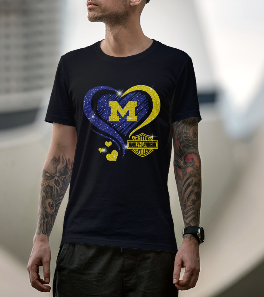 M Heart Sparkle Motor Harley Davidson Cycles T-Shirt