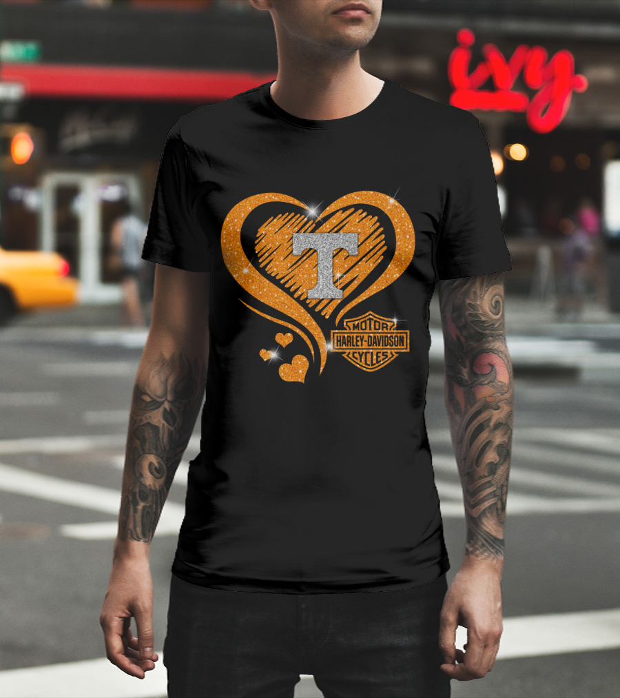 Tennessee Volunteers Harley Davidson Heart T-Shirt