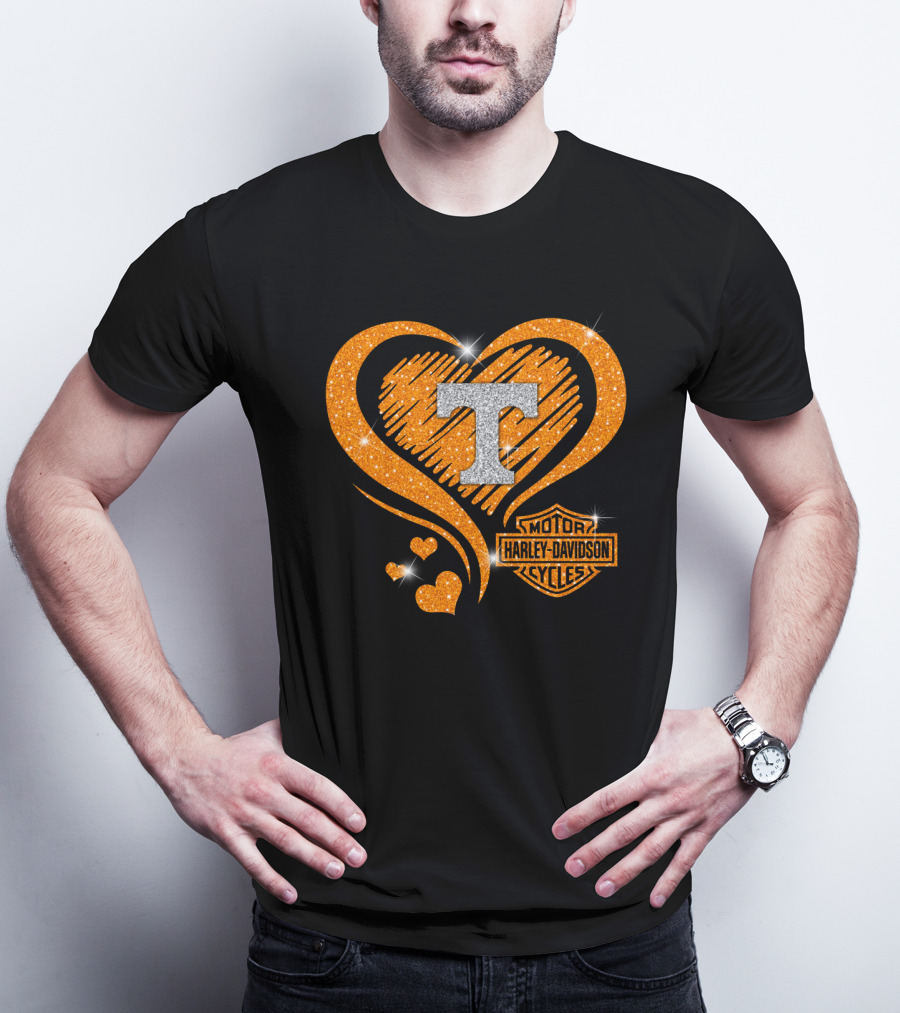 Tennessee Volunteers Harley Davidson Heart T-Shirt