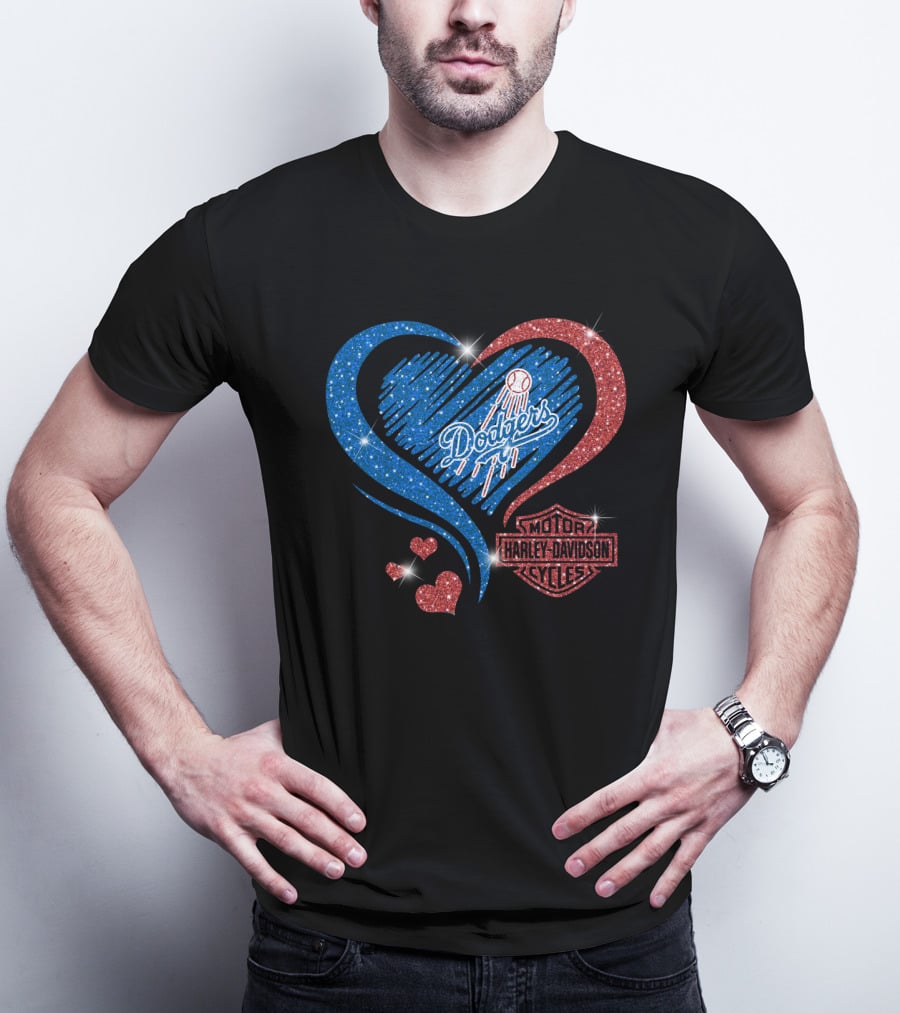 Dodgers Heart 0307Hd Los Angeles Harley Davidson T-Shirt