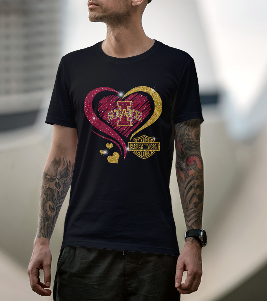 Iowa State Cyclones Heart Harley Davidson T-Shirt