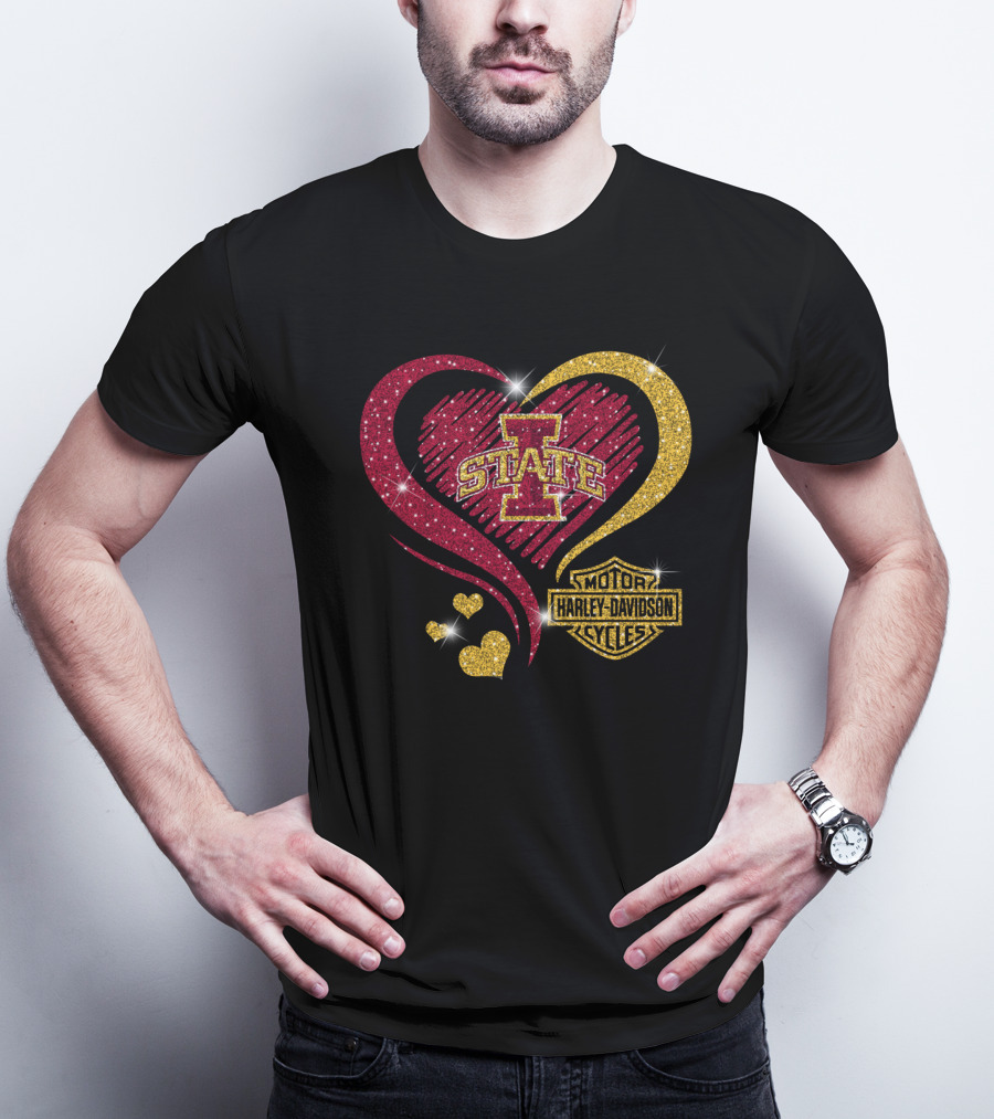 Iowa State Cyclones Heart Harley Davidson T-Shirt