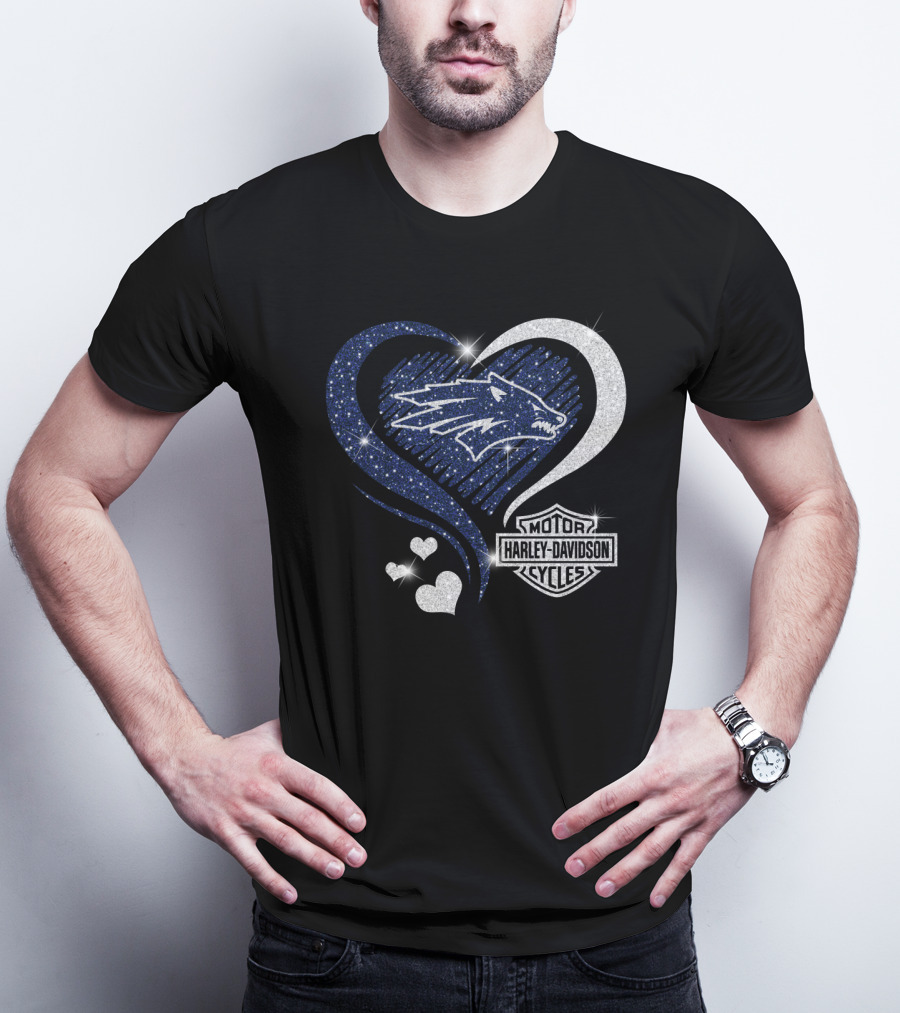 Nevada Wolf Pack Harley Davidson Sparkle Heart 0306Hd T-Shirt