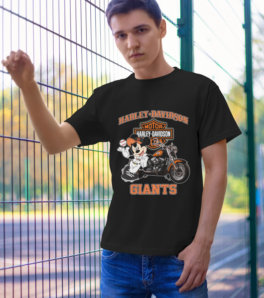 Harley Davidson San Francisco Giants Motorcycle Mickey T-Shirt