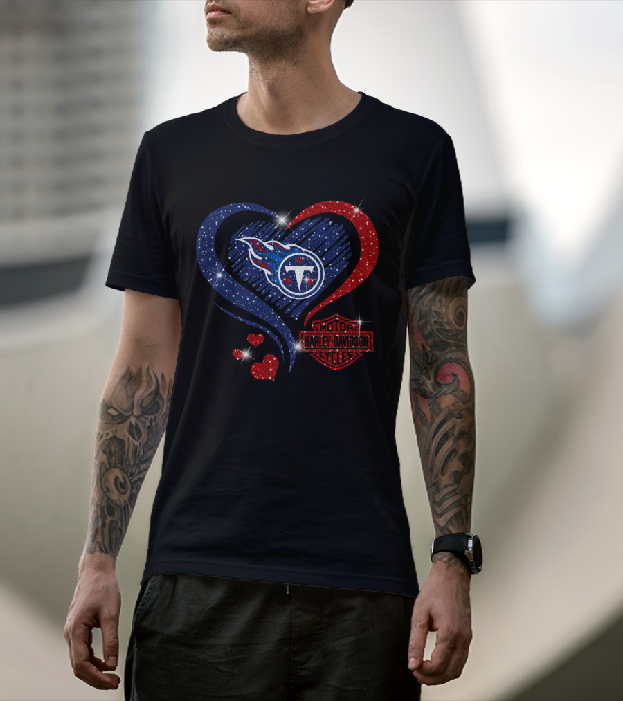 Tennessee Titans Harley Davidson Heart T-Shirt