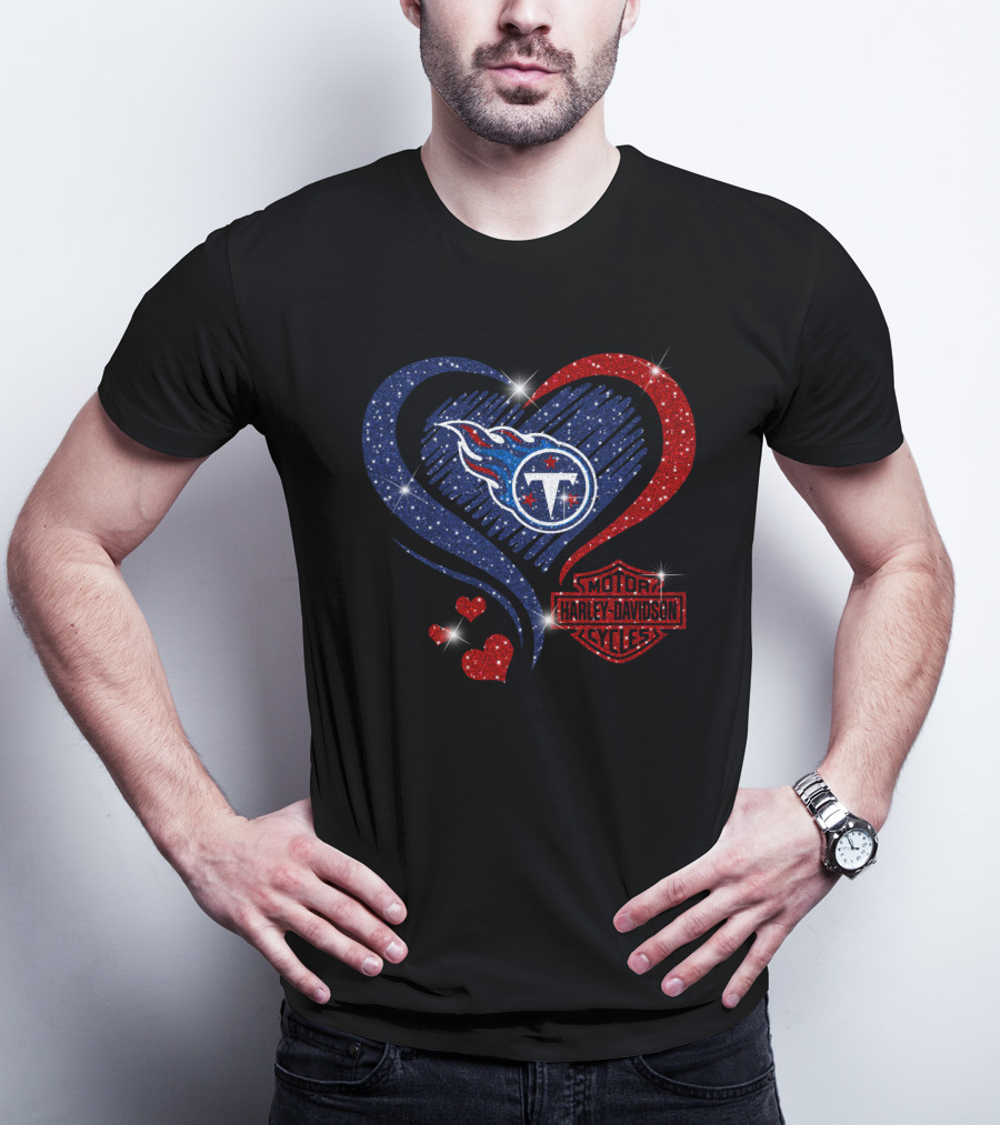 Tennessee Titans Harley Davidson Heart T-Shirt
