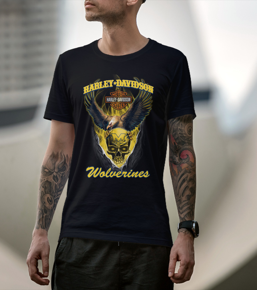 Harley Davidson Wolverines Motor Cycles T-Shirt