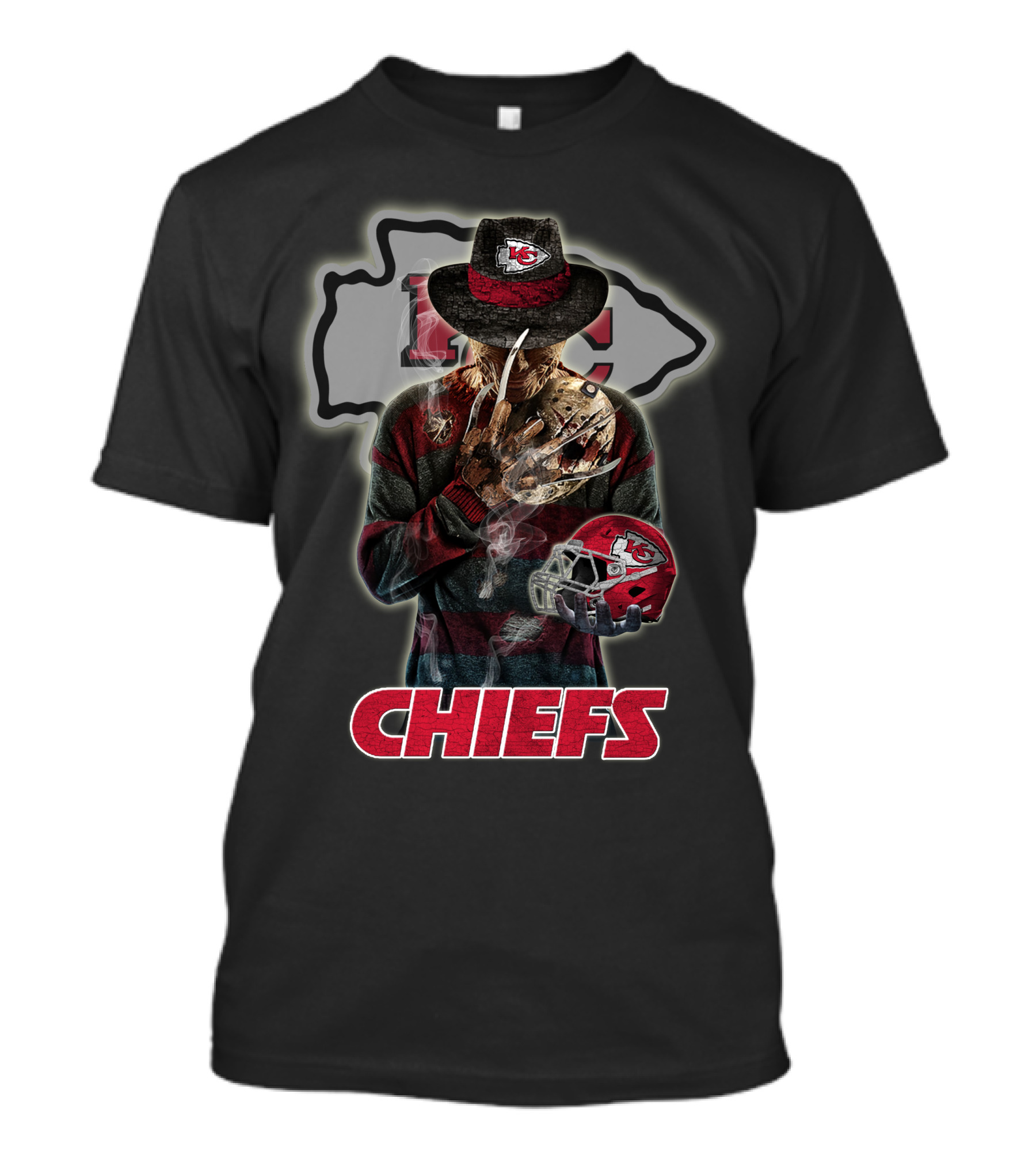 M2 Jason Voorhees Kansas City Chiefs Freddy Krueger Crossover Chiefs T-Shirt