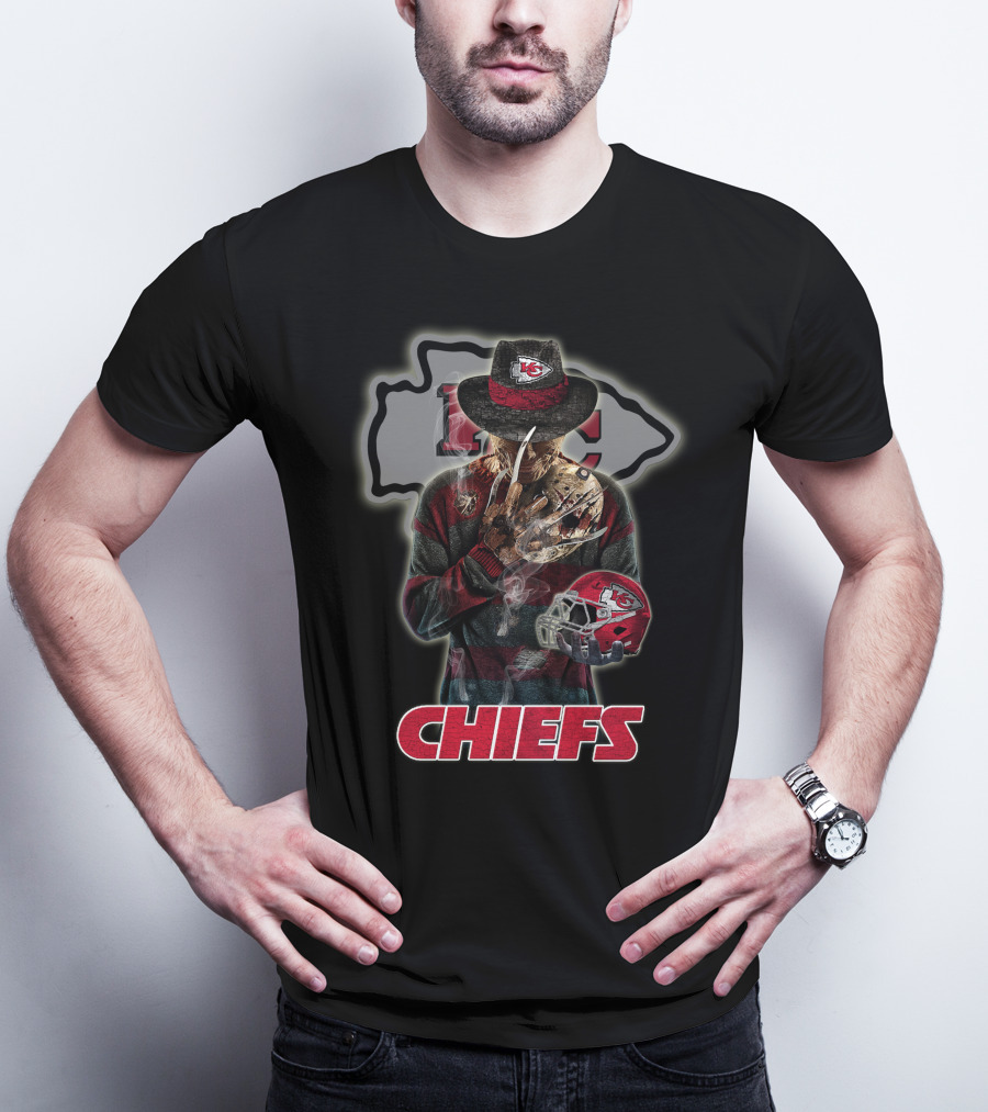 M2 Jason Voorhees Kansas City Chiefs Freddy Krueger Crossover Chiefs T-Shirt