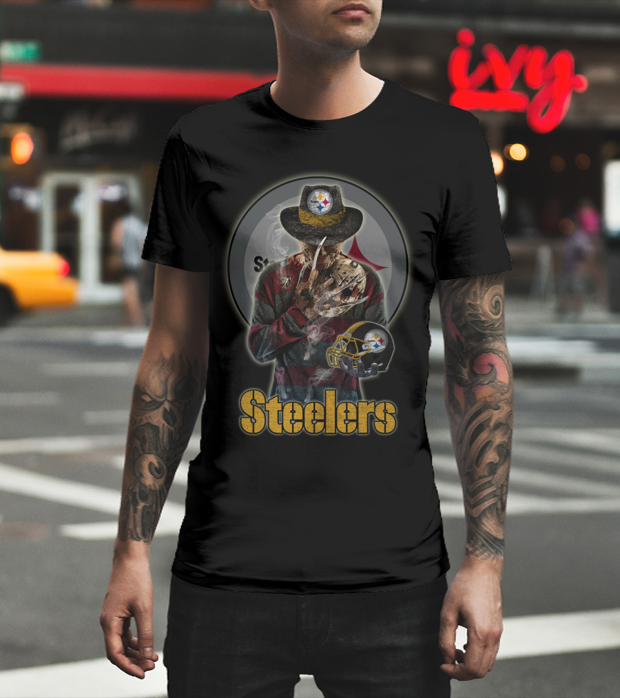 Steelers Freddy Krueger Pittsburgh Football Crossover T-Shirt