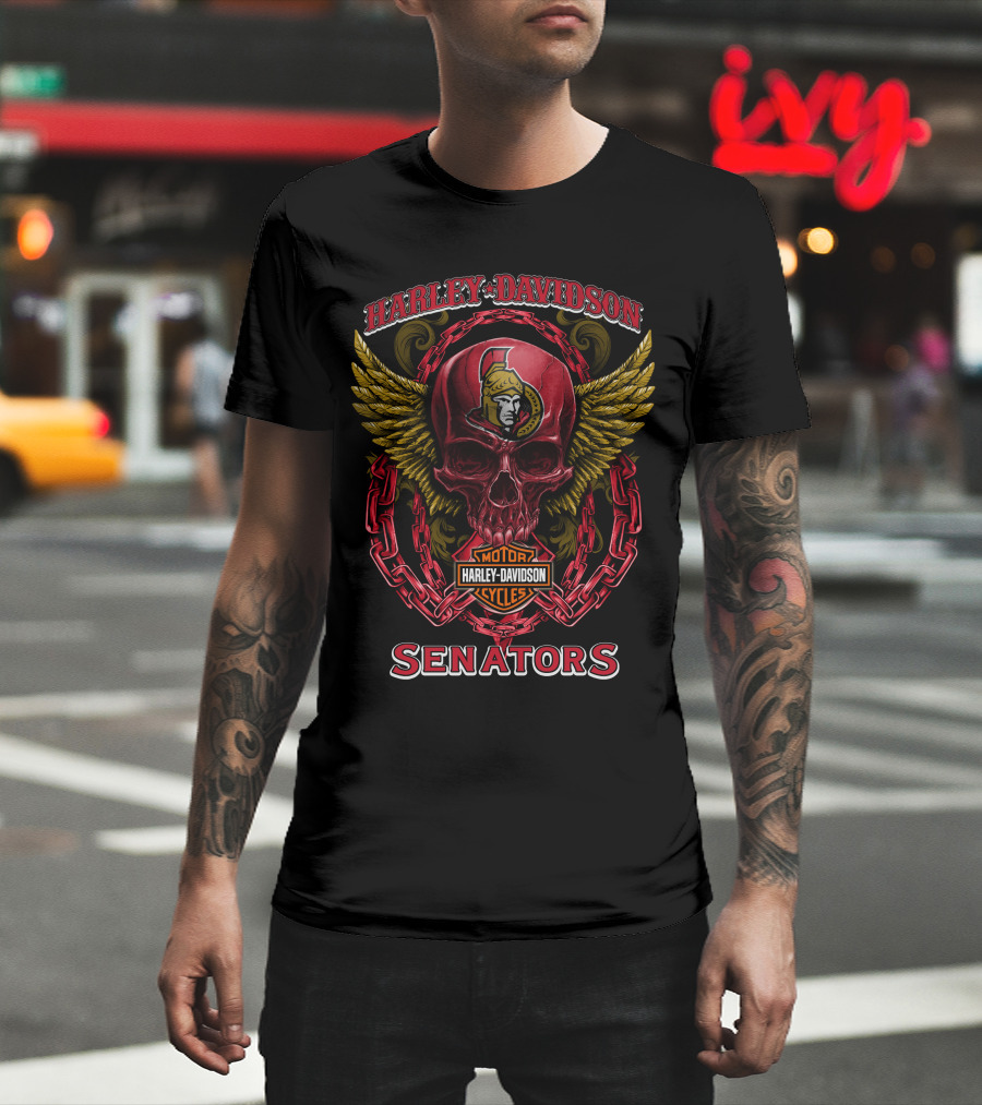 Harley Davidson Motorcycles Senators Ottawa Nhl T-Shirt