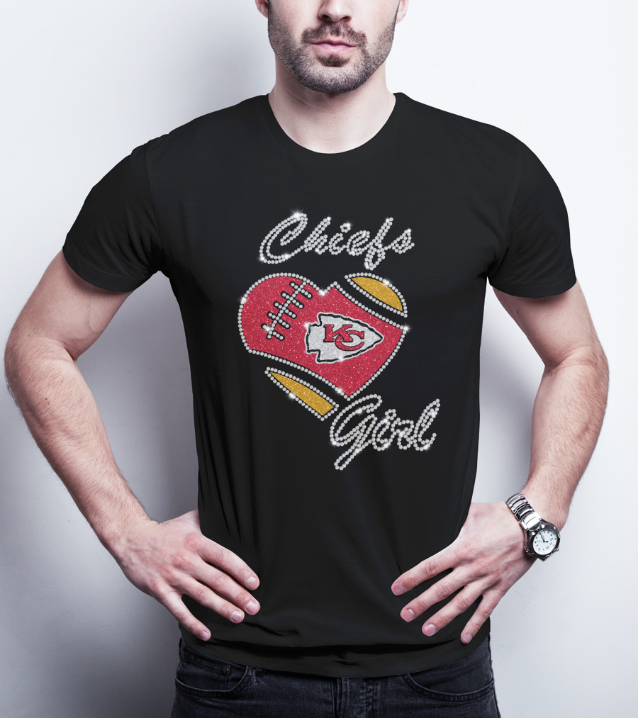 Chiefs Girl Heart Football Kc Kansas City Chiefs T-Shirt