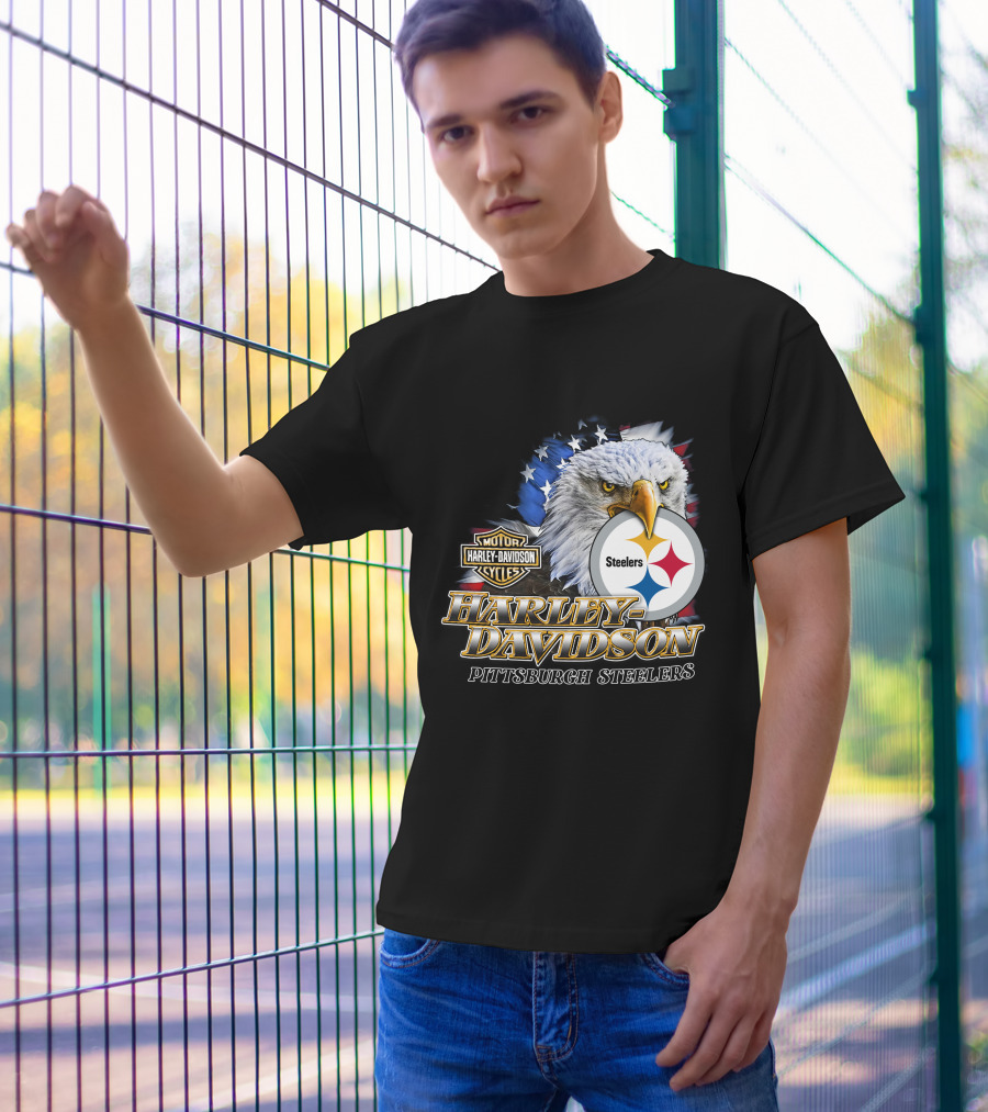 Harley Davidson Pittsburgh Steelers Nfl Eagles T-Shirt