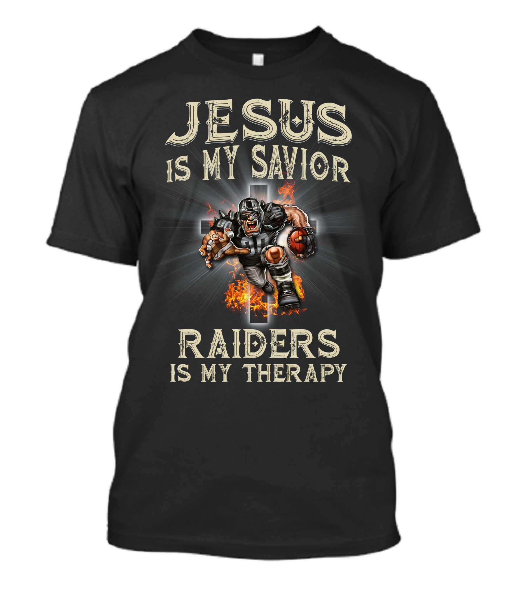 Jesus Is My Savior Raiders Is My Therapy T-Shirt
