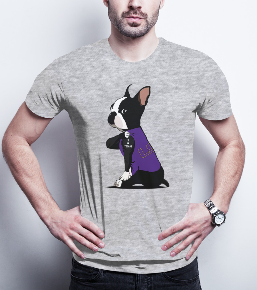 I Love LSU Tigers Bulldog T-Shirt