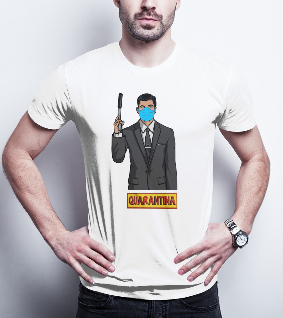 Archer Quarantina Masked Suit Man With Gun T-Shirt