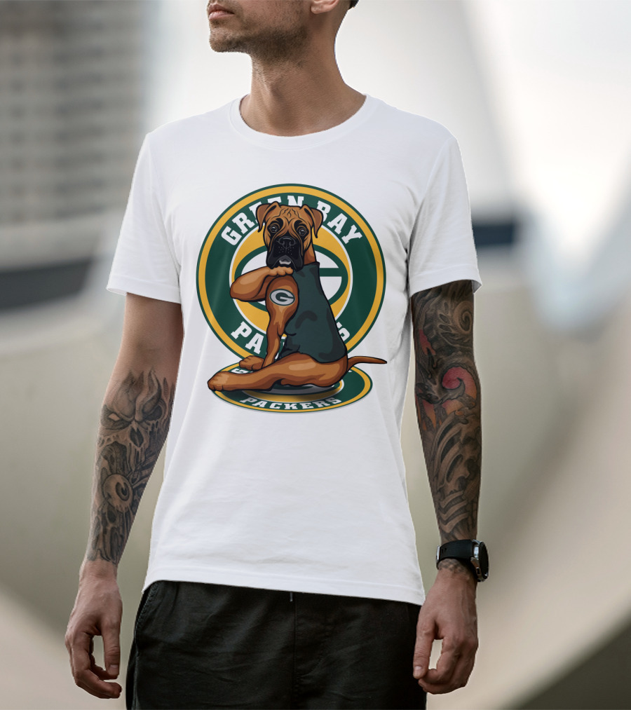 Green Bay Packers Boxer Dog T-Shirt