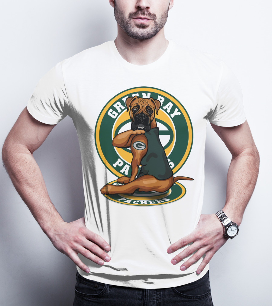 Green Bay Packers Boxer Dog T-Shirt