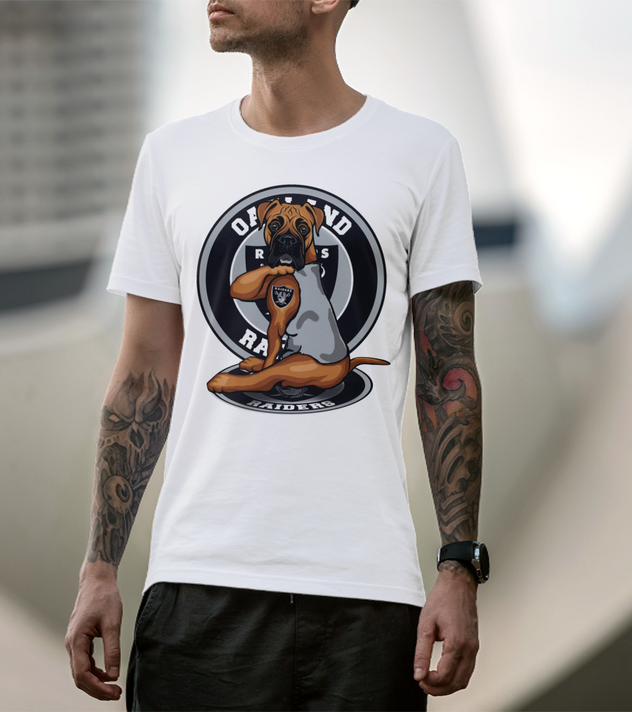 Oakland Raiders Boxer Dog T-Shirt