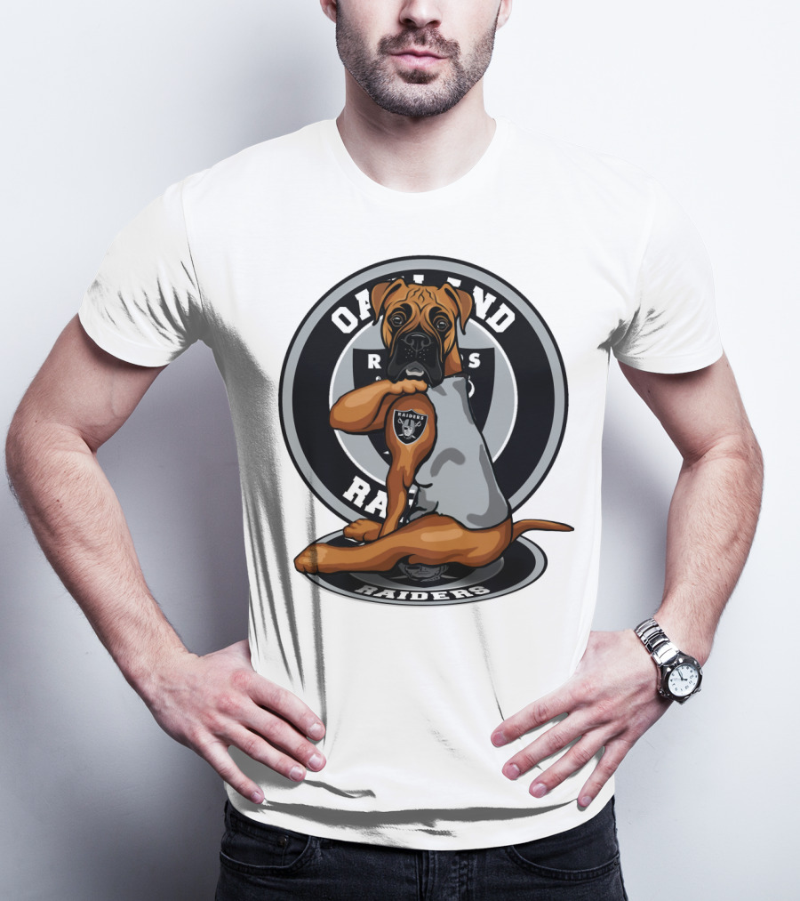 Oakland Raiders Boxer Dog T-Shirt