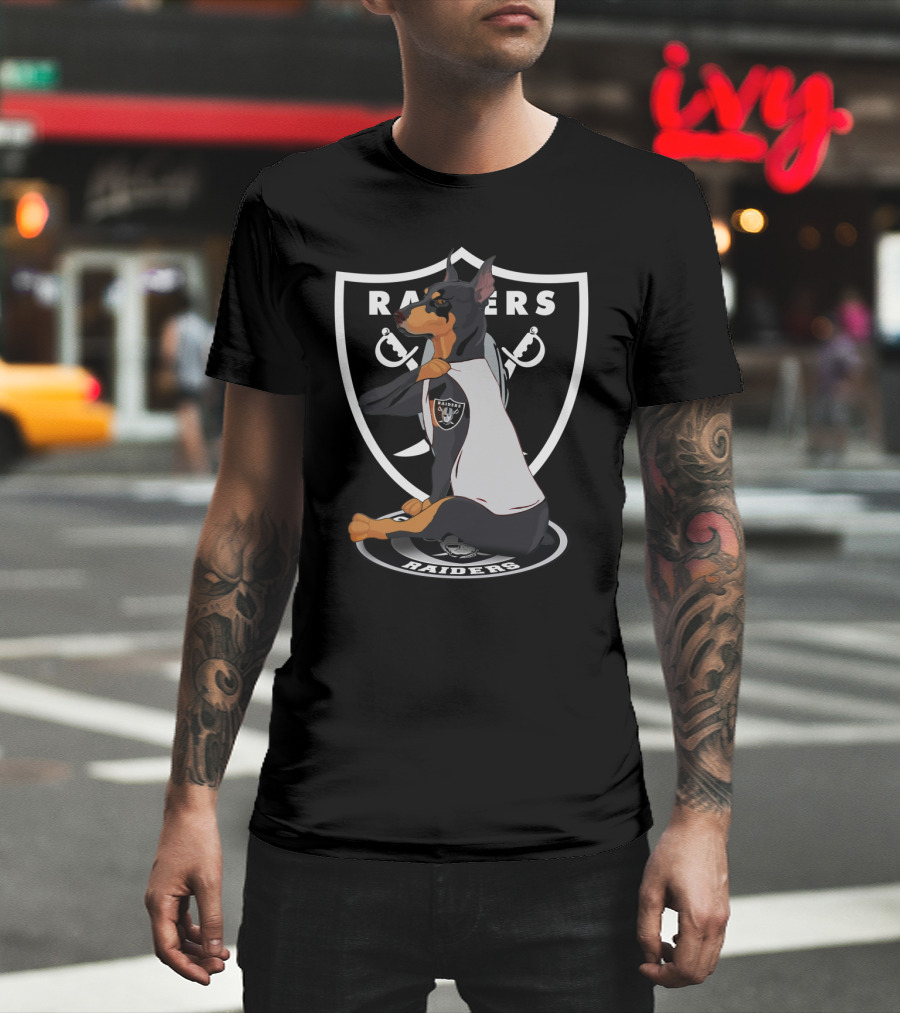 Raiders Dobermann Shield With Sword T-Shirt