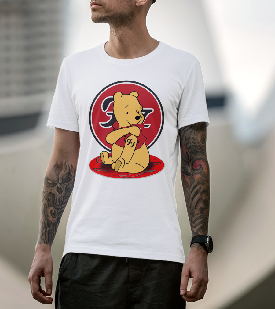 Pooh Bear Foo Fighters Logo Crossover T-Shirt