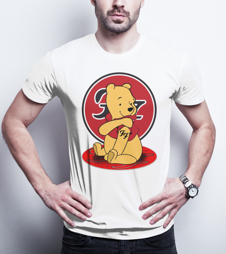 Pooh Bear Foo Fighters Logo Crossover T-Shirt