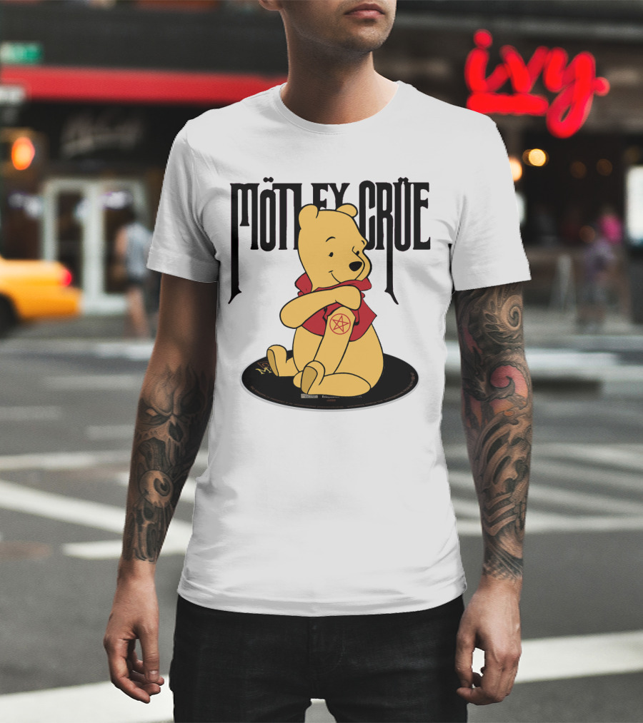 Mötley Crüe Pooh Bear Pentagram Tattoo T-Shirt