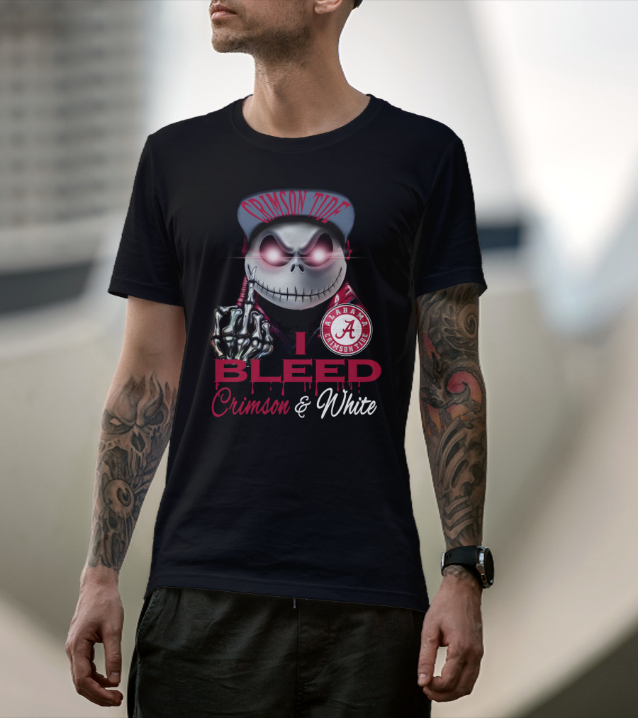 I Bleed Crimson Tide Alabama Crimson & White T-Shirt