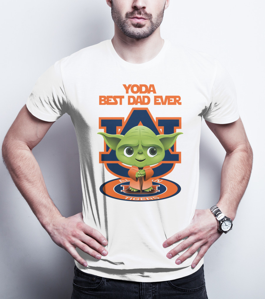 Yoda Best Dad Ever Auburn Tigers T-Shirt