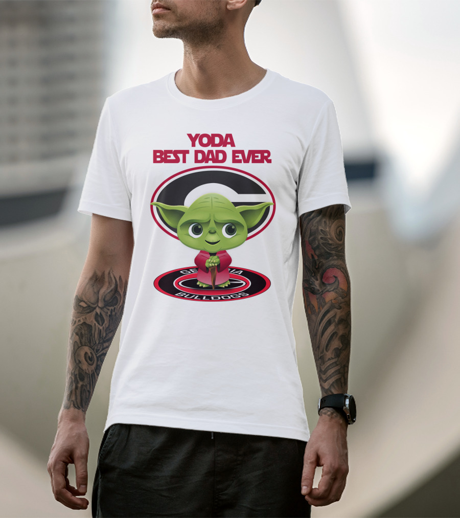 Yoda Best Dad Ever Georgia Bulldogs T-Shirt