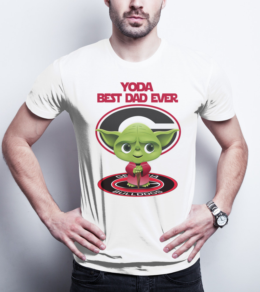 Yoda Best Dad Ever Georgia Bulldogs T-Shirt