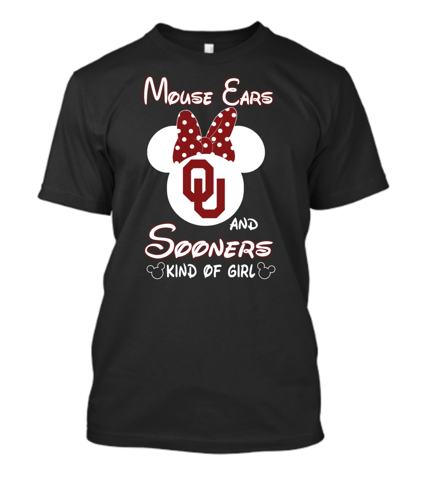 Mouse Ears And Sooners Kind Of Girl Ou T-Shirt