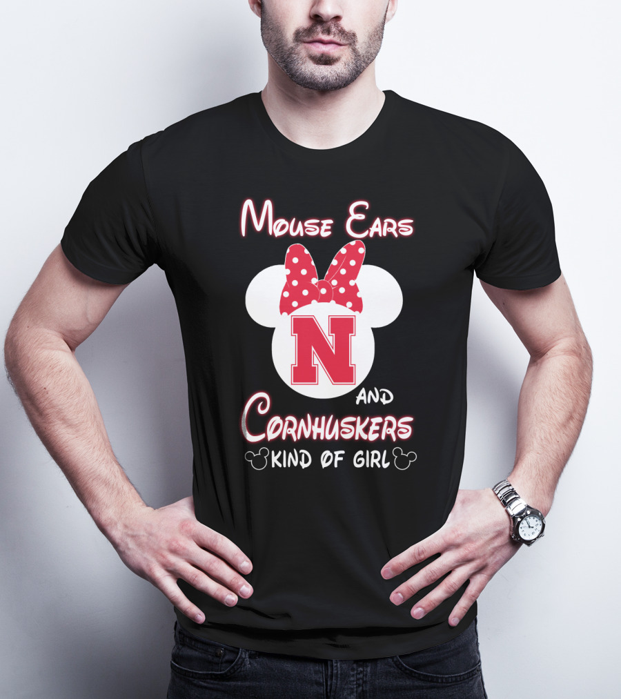 Mouse Ears And Cornhuskers Kind Of Girl Minnie Nebraska T-Shirt