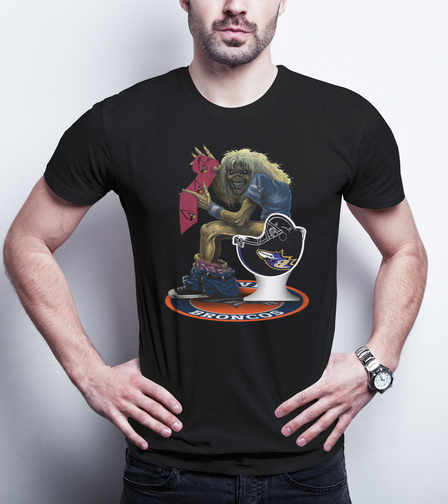 Broncos And Cardinals Crossover With Iconic Metal Mascot T-Shirt