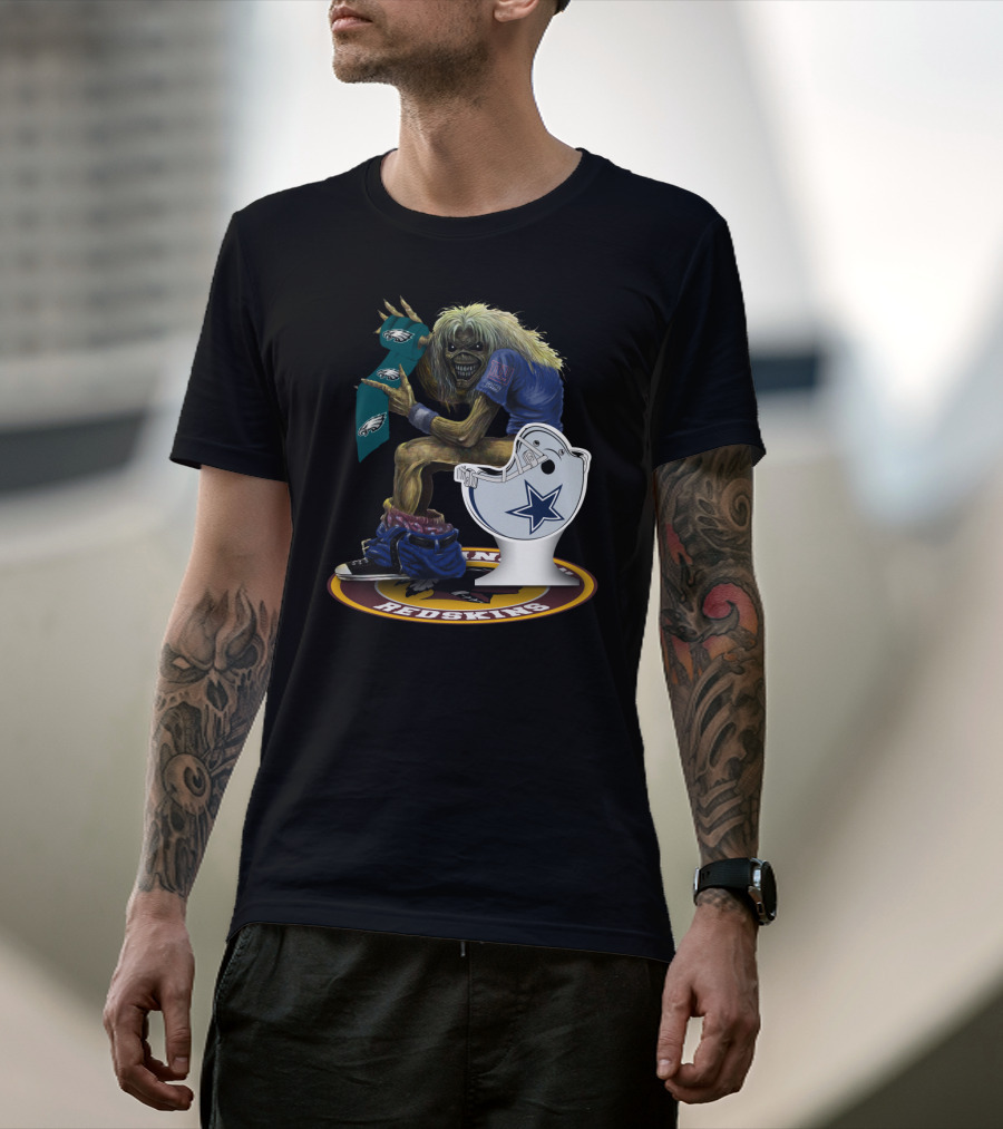 Eddie With Nfl Giants Eagles Cowboys Redskins Logos T-Shirt