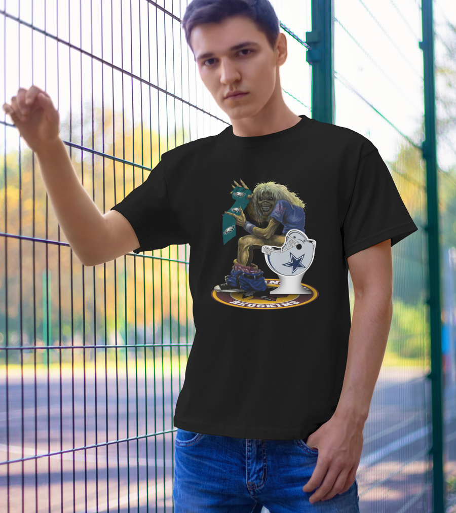 Eddie With Nfl Giants Eagles Cowboys Redskins Logos T-Shirt