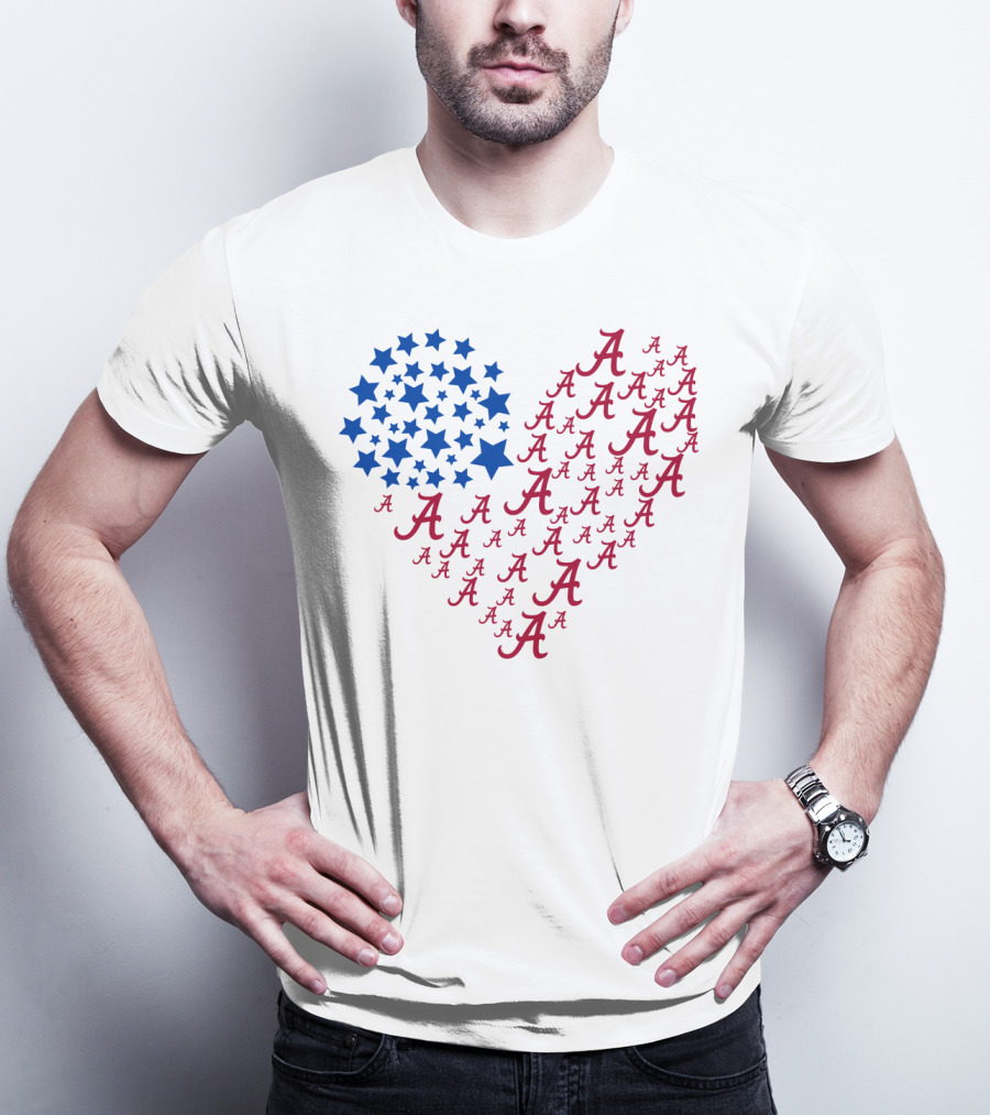 Heartflag Alabama Stars Red Blue T-Shirt