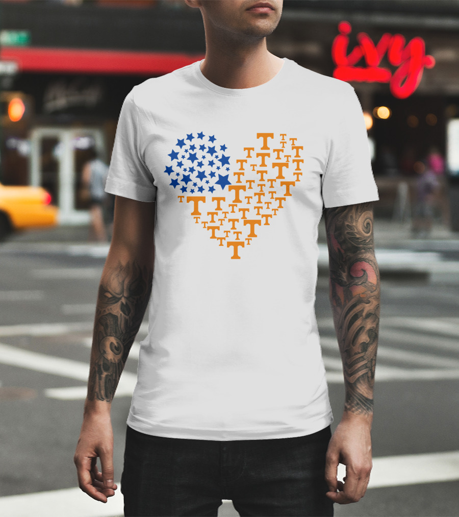 Heartflag Tennessee Volunteers Ncaa Stars T T-Shirt