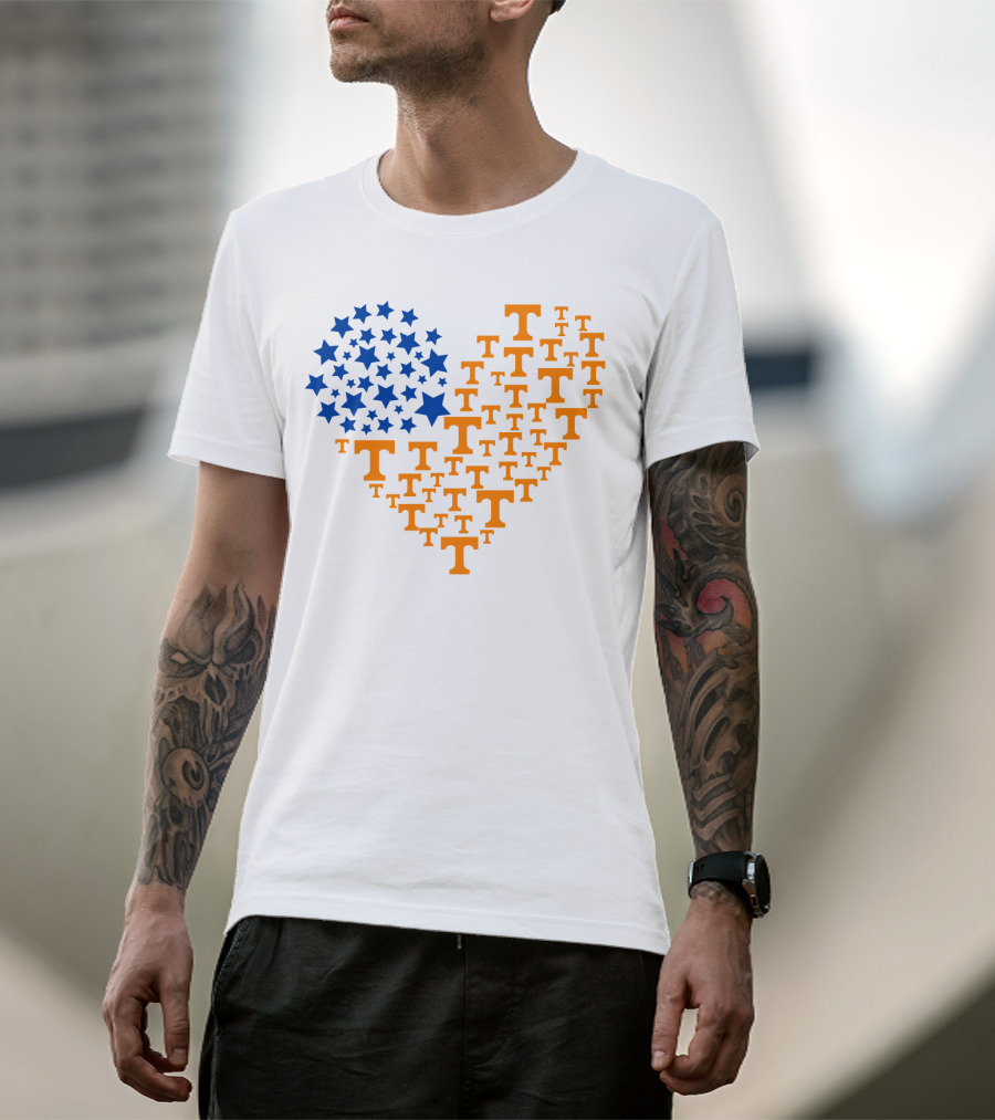 Heartflag Tennessee Volunteers Ncaa Stars T T-Shirt