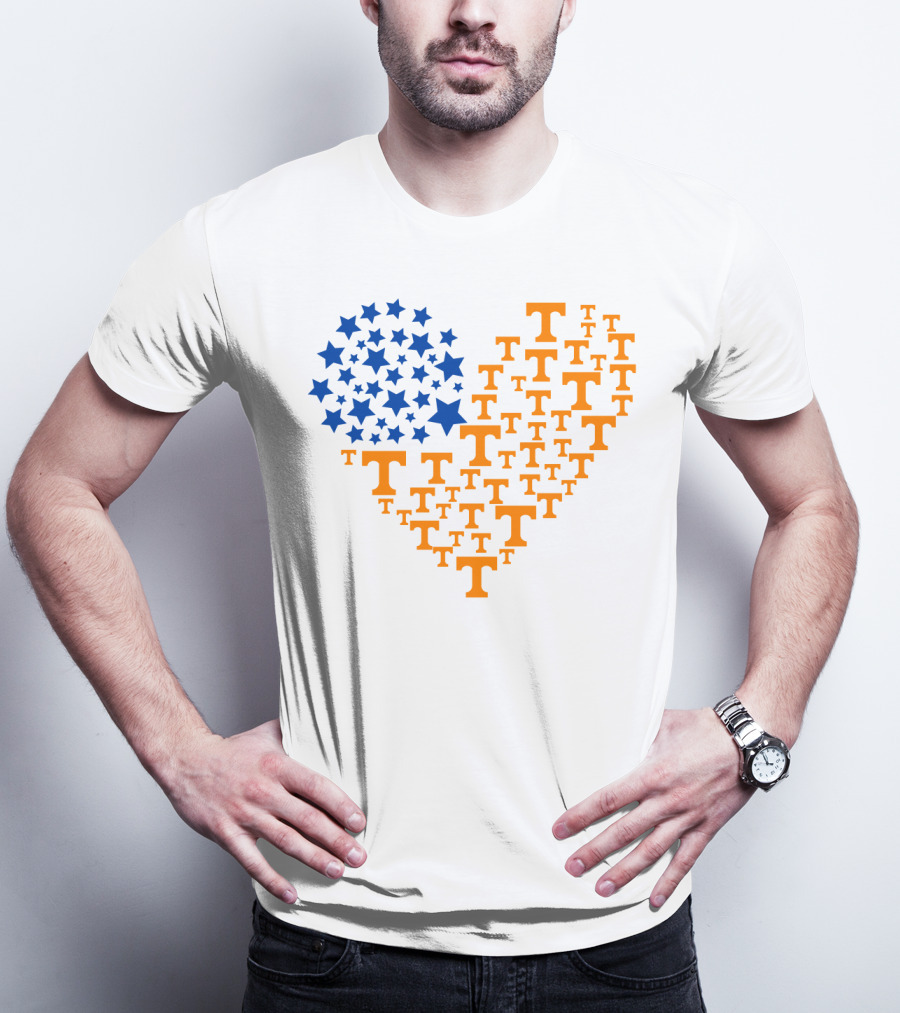 Heartflag Tennessee Volunteers Ncaa Stars T T-Shirt