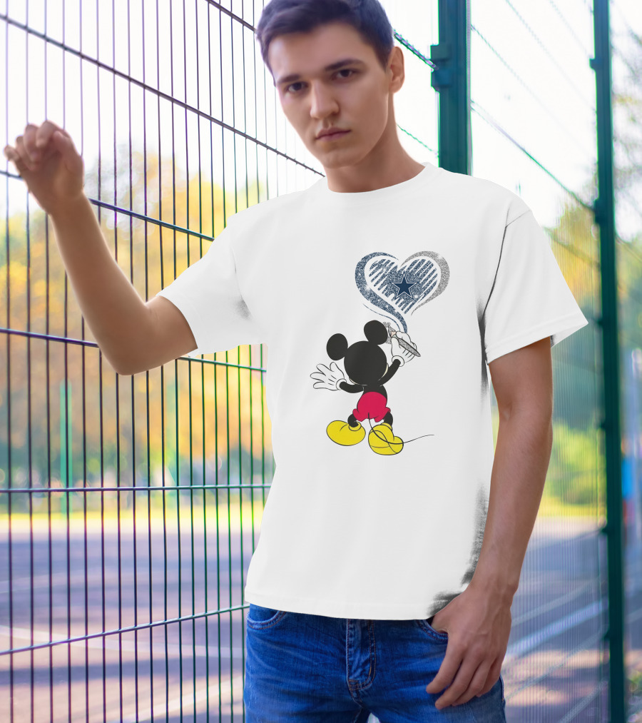 09-Dallas Cowboys Mickey Heart T-Shirt